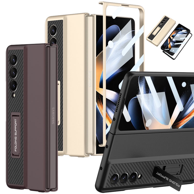For Samsung Galaxy Z Fold 4 Casing Ultra thin Bracket Case Film ...