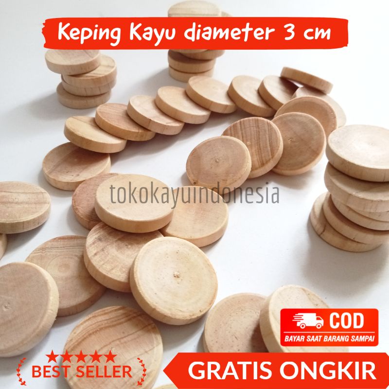 KAYU Pine Wood Chips Diameter 3cm Wheel Width 0.5-0.6cm Toy Wheels Car ...