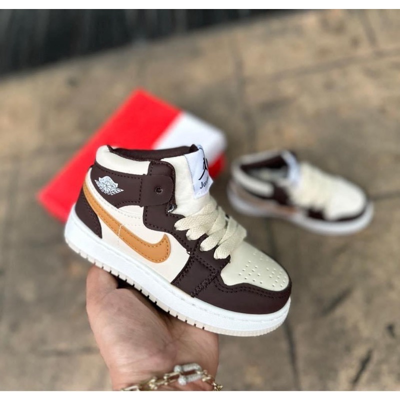 NEW ARRIVAL JORDAN HIGH CUT FOR KIDS BROWN KHAKI | Shopee Philippines