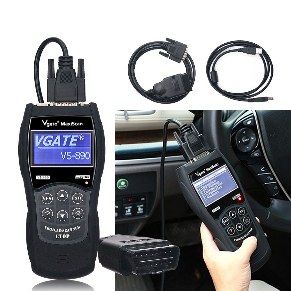 Vgate VS890 Car Diagnostic Scanner OBD2 Auto Code Reader Maxiscan VS ...