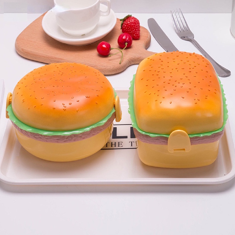 Hamburger Lunch Box for Kids Bento Box Food Container Creative Burger ...