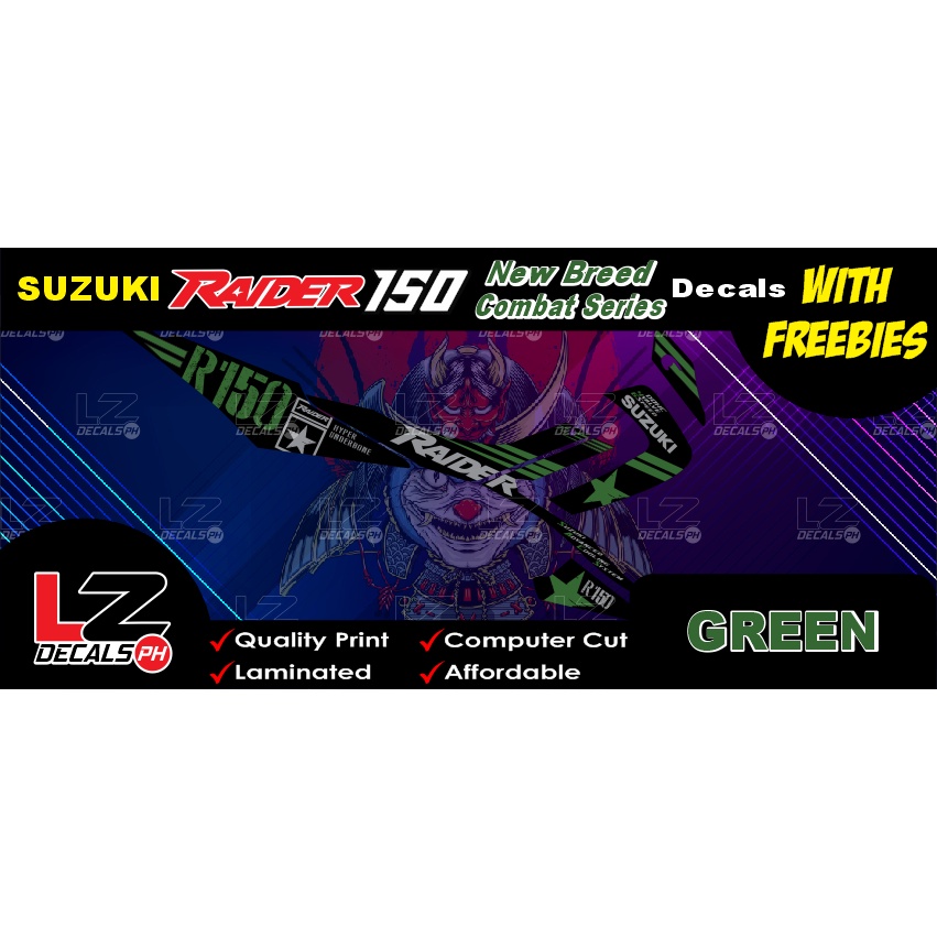 Suzuki Raider 150 New Breed Combat Series Stock Decals / Stickers with ...