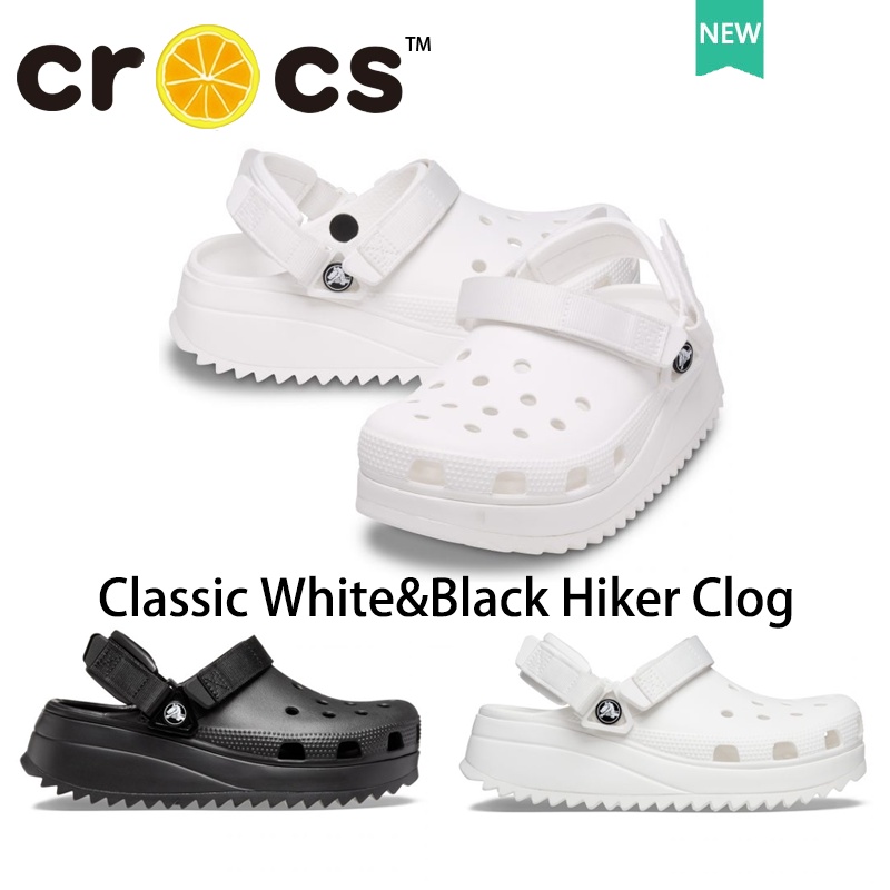 croc design original white & black Hiker Clog Pure Thick-Soled Beach ...