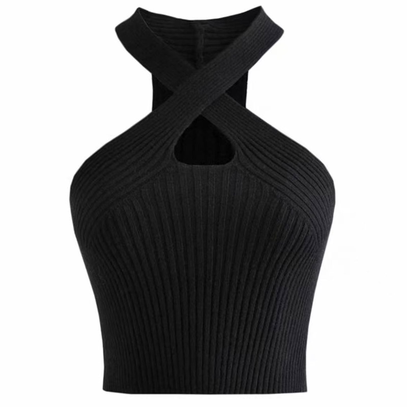 [Spot goods] Korean women's simple style Vest hanging collar solid ...