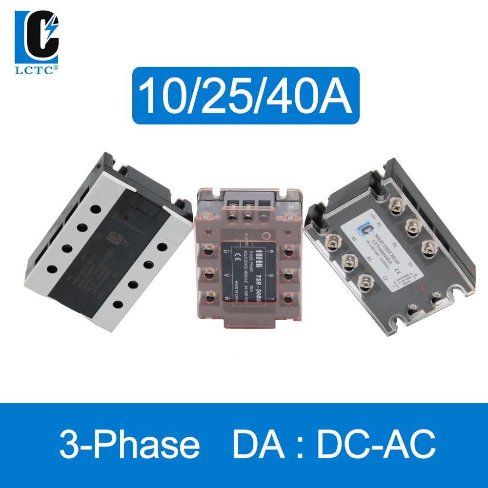3 Phase SSR 10DA 25DA 40DA 3-32V DC Control 24-480V AC Three Phase ...