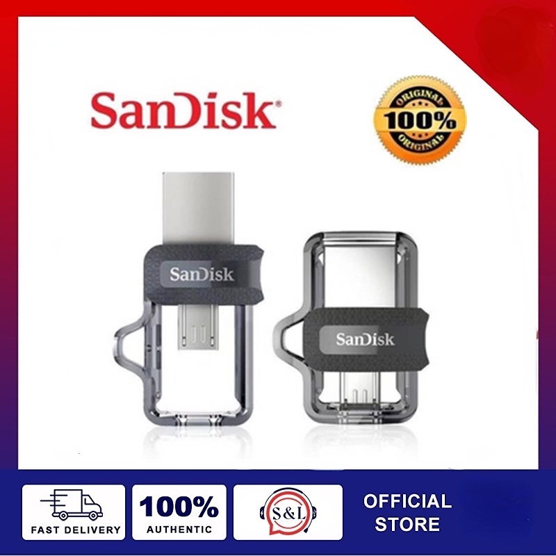 Sandisk Ultra Dual Drive OTG USB 3.0 Flash Drives 32GB 64GB 128GB ...