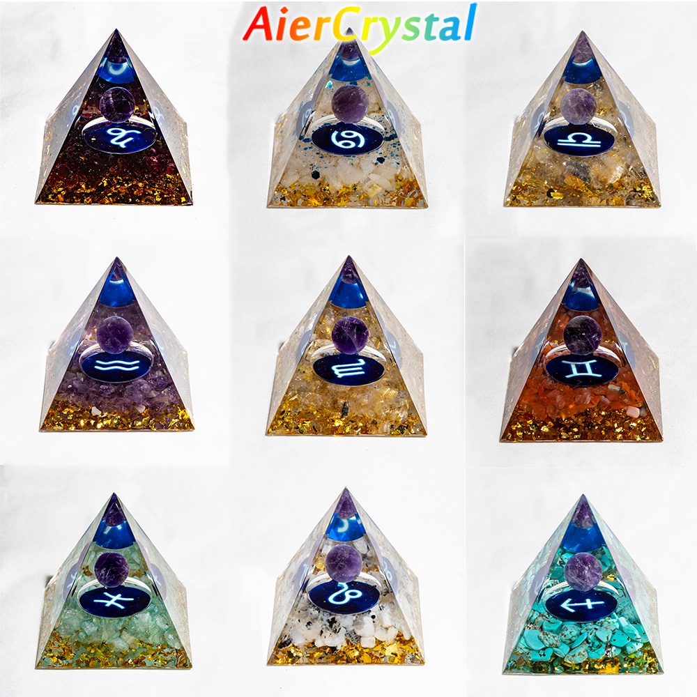 Pyramid Resin Metaphysical Healing Crystals Natural Stone Home Store ...