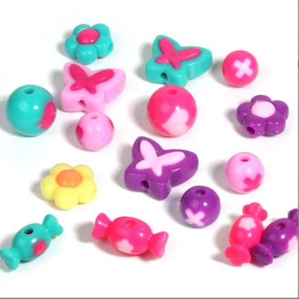 Cream candy color two color beads plum butterfly beads in bead printing ...