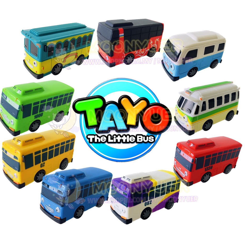 School Bus 5 IN 1 Tayo Bus Cartoon Pull Back TAYO Little Bus Toy Mainan ...