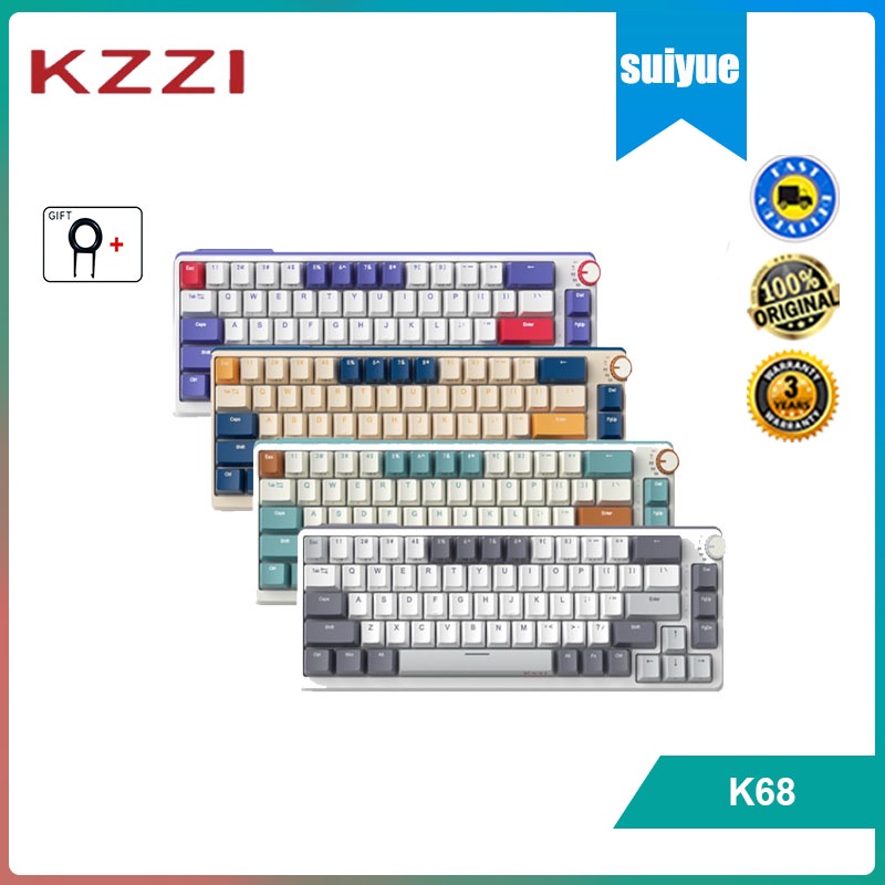 KZZI K68 Bluetooth three mode mechanical keyboard RGB TTC switch game Gasket structure, support ...