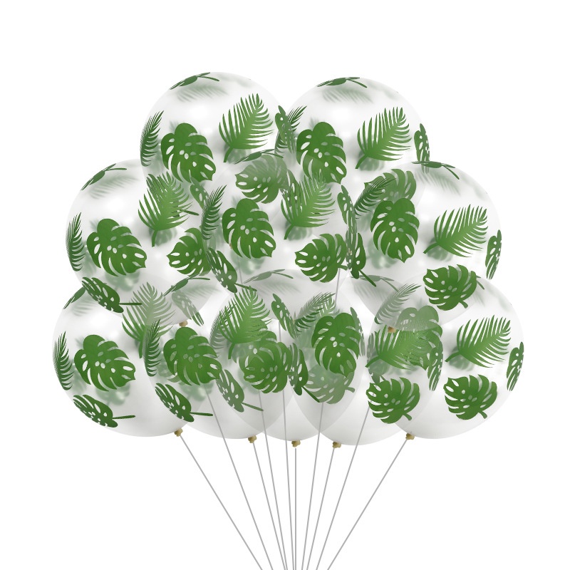 12Inch Turtle Leaf Tropical Balon Jungle Turtle Back Leaf Latex Balloon ...