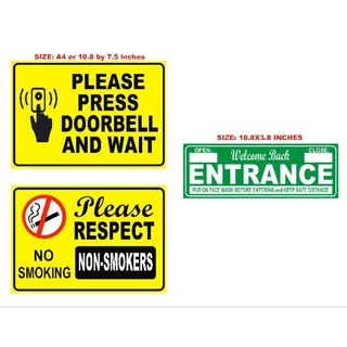 Shop entrance signage yellow for Sale on Shopee Philippines