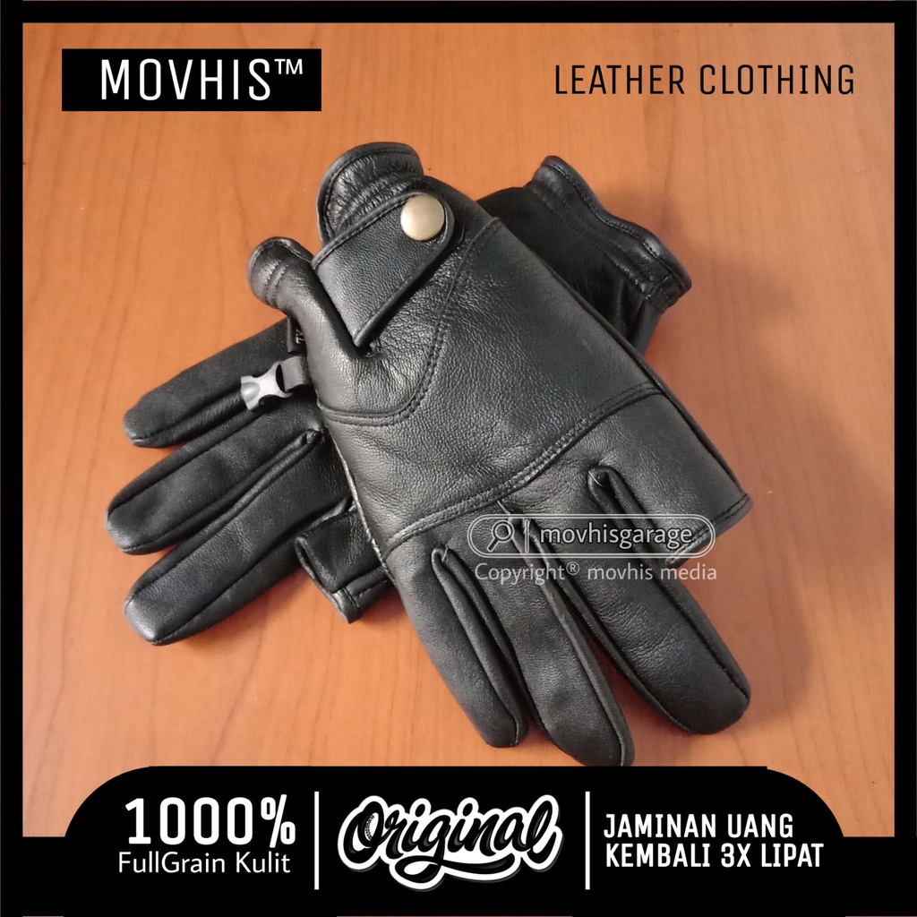 HITAM Genuine Motorcycle Leather GLOVES Women Men GARUT Long FULL ...
