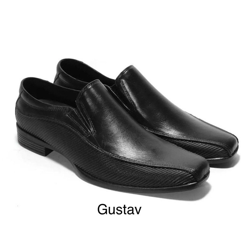 GUSTAV MENS Easysoft Black Formal Casual School Wedding Pointy Shoes ...
