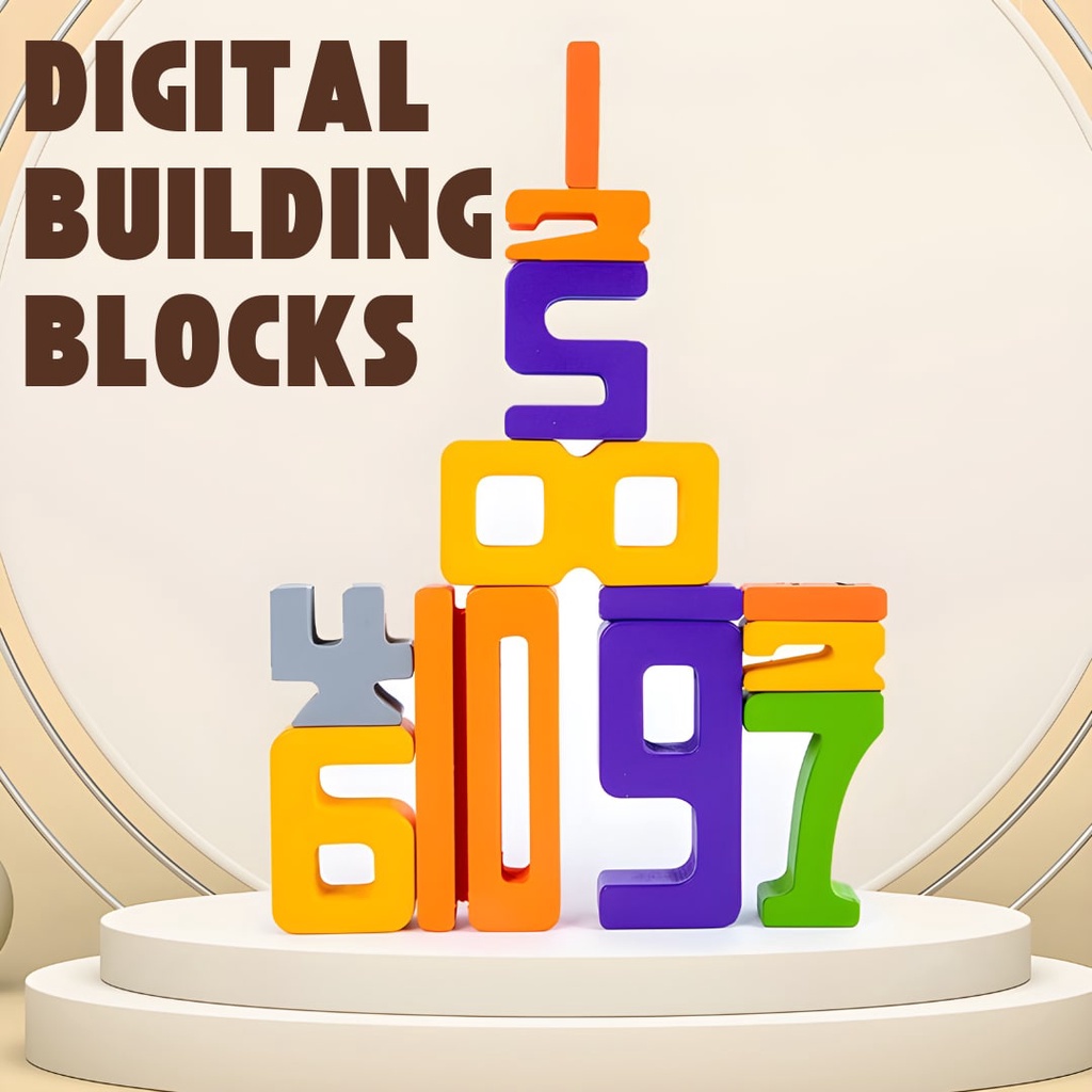 Wooden Digital Building Blocks Number Stackable Blocks Educational Toy ...