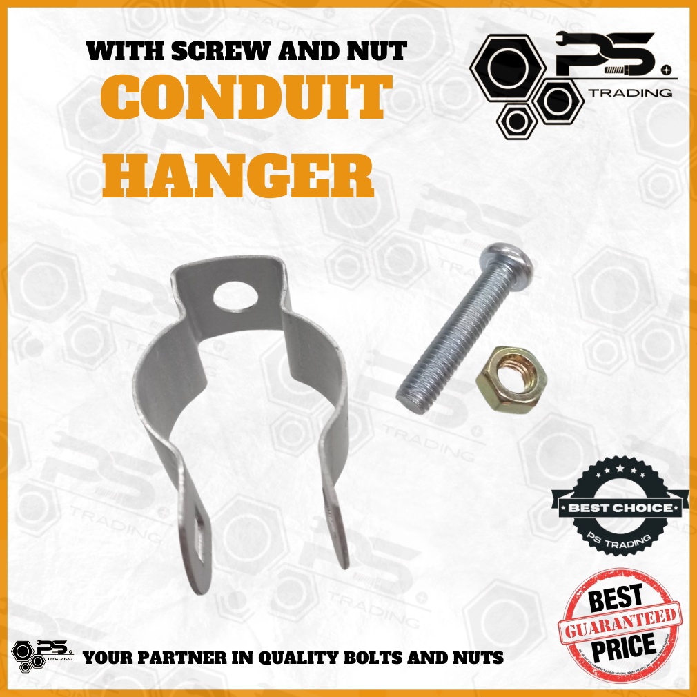 1/2" | 3/4" | 1" (10 PCS) CONDUIT HANGER | WITH SCREW AND NUT | HEAVY ...