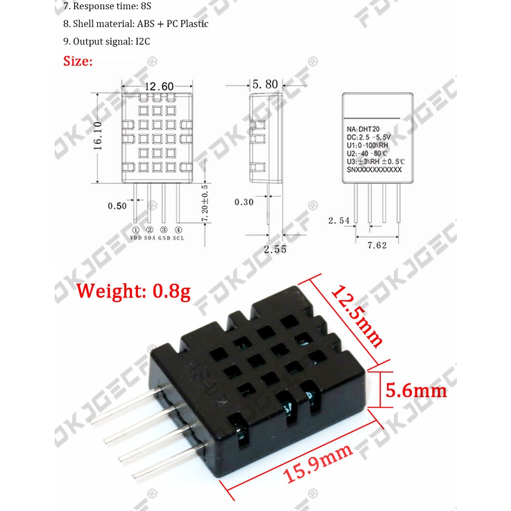 Digital Temperature Sensor / Humidity Sensor DHT11 DHT22 DHT20 AM2302 ...
