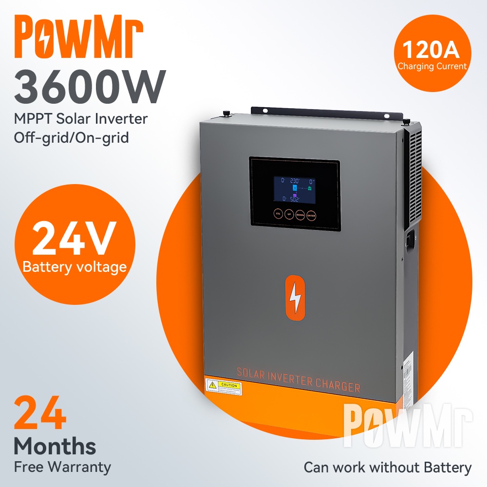 PowMr MPPT 3.6kw Can Switch On-grid/off-grid hybrid inverter MPPT 120A ...