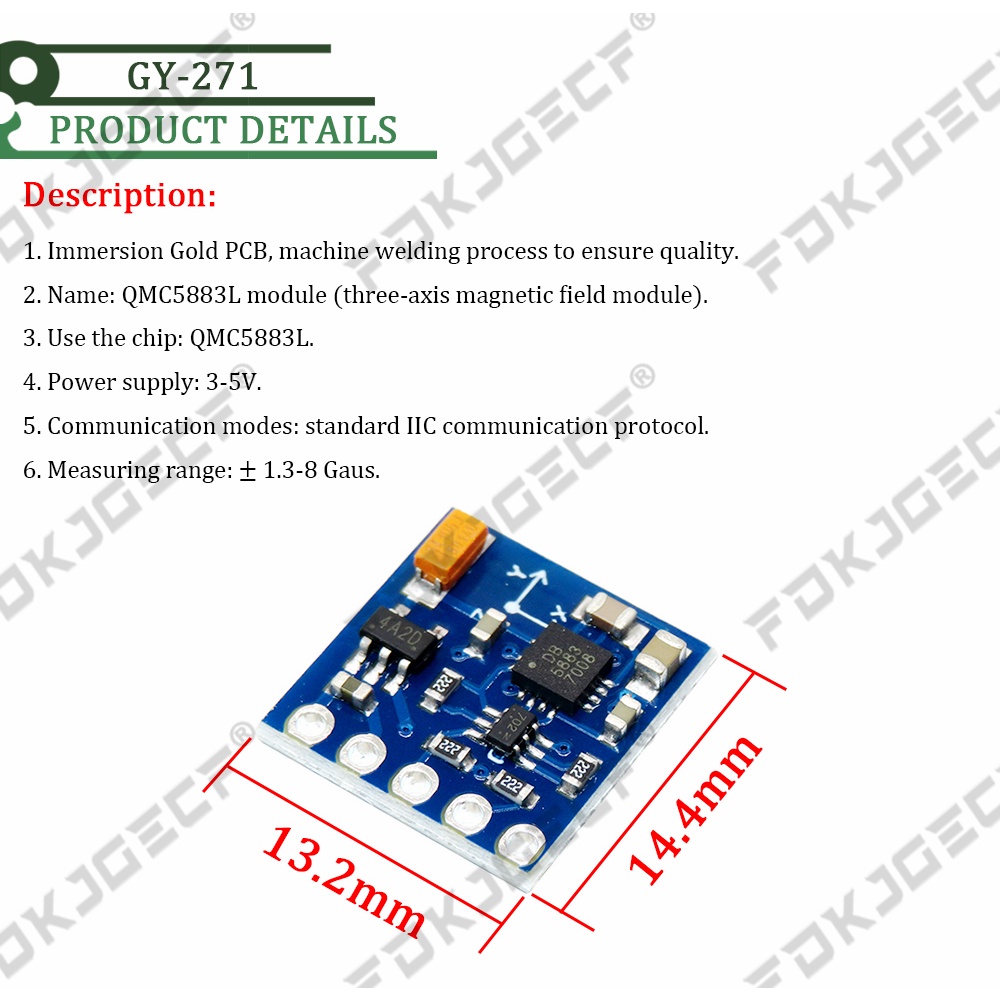 GY-271 QMC5883L 3V-5V Three 3 Triple Axis Magnetic Field Compass ...