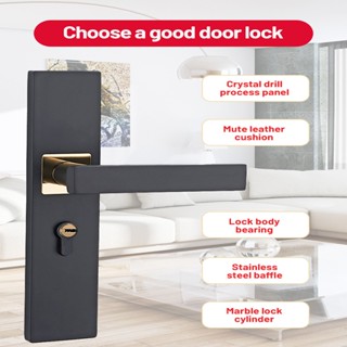 Door lock aluminum alloy mute european style master door bedroom lock ...
