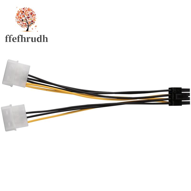 10PCS 2 Molex 4 Pin to 8-Pin PCI Express Video Card Pci-E ATX PSU Power ...