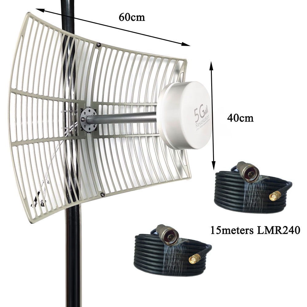 version 9 2x30dbi 698-6000Mhz Dual Polarity Parabolic Antenna for 5G ...