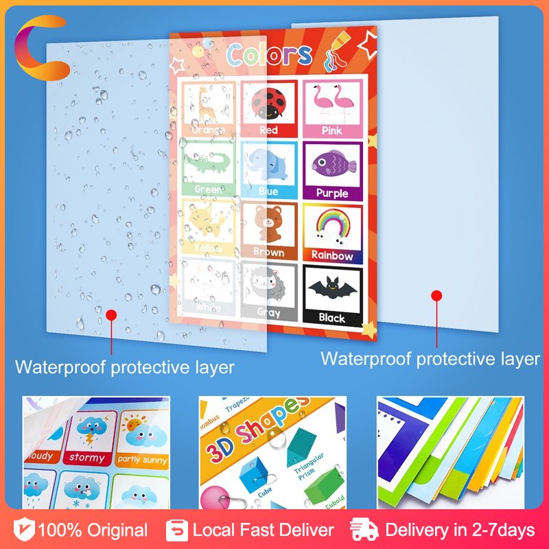 16pcs early chart for kid educational set English Alphabet Numbers ...