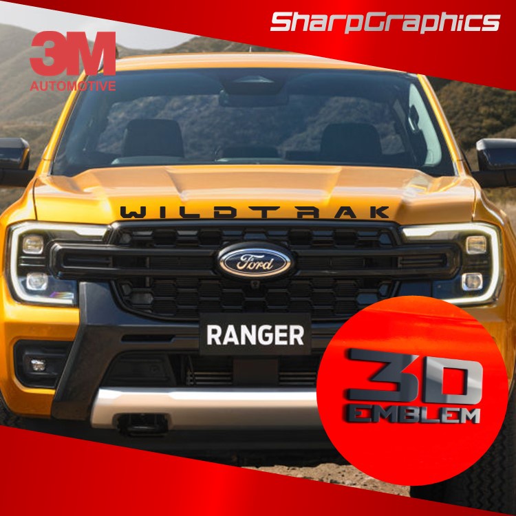 Ford Ranger NEXT GEN WILDTRAK Matte Glossy 3D Hood Emblem Set | Shopee ...