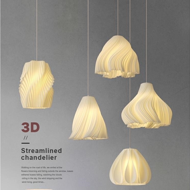3D Printing Lights Nordic Pendant Light Led Hanging Lights Chandelier ...