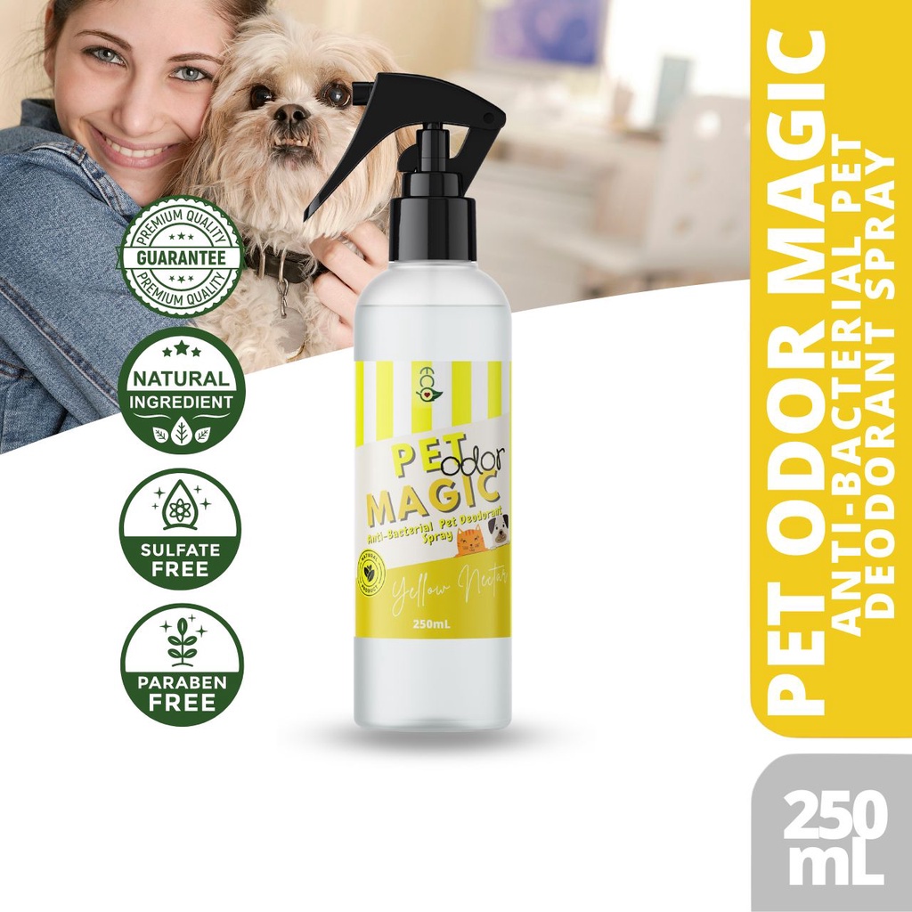 PEPH Pet Odor Magic Deodorant Spray Anti-Bacterial Deodorizing for Cats and Dogs- Yellow Nectar ...