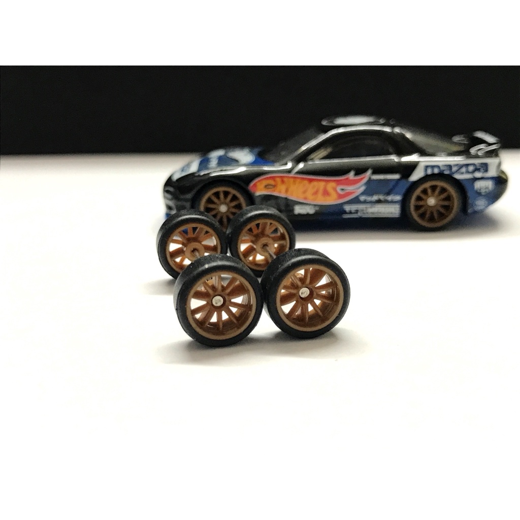 Z247 Hotwheels Rubber Wheels Tayar Getah 10 Spoke CE28 Bronce 10mm Long ...