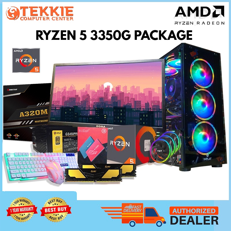 Gaming Computer Set (Ryzen 5) (16gb Ram ddr4)(256gb ssd& 500Gb hdd ...