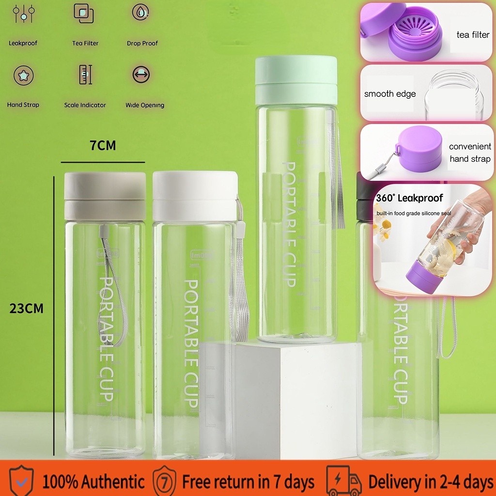 Plastic cup, portable large-capacity water cup, simple and fresh sports ...