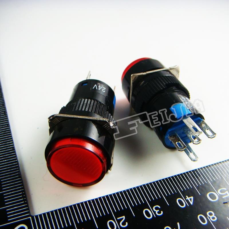 AL6-M With LED color Red AC 3A/250V (DC 30V/5A) 5Pin Non Self-locking ... AL6-M With LED color Red AC 3A/250V (DC 30V/5A) 5Pin Non Self-locking ...