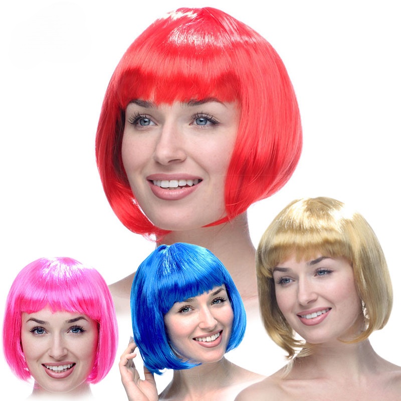 Bobo Haircut Wig Student Hair Party Props Square Dance Dress up Head ...