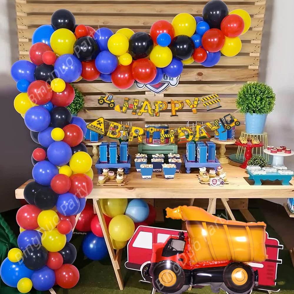 84pcs Construction Theme Party Decorations Balloons Set Large ...