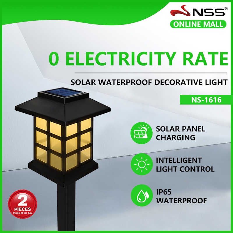 NSS Solar Powered Splash Proof Outdoor LED Solar Garden Light for ...