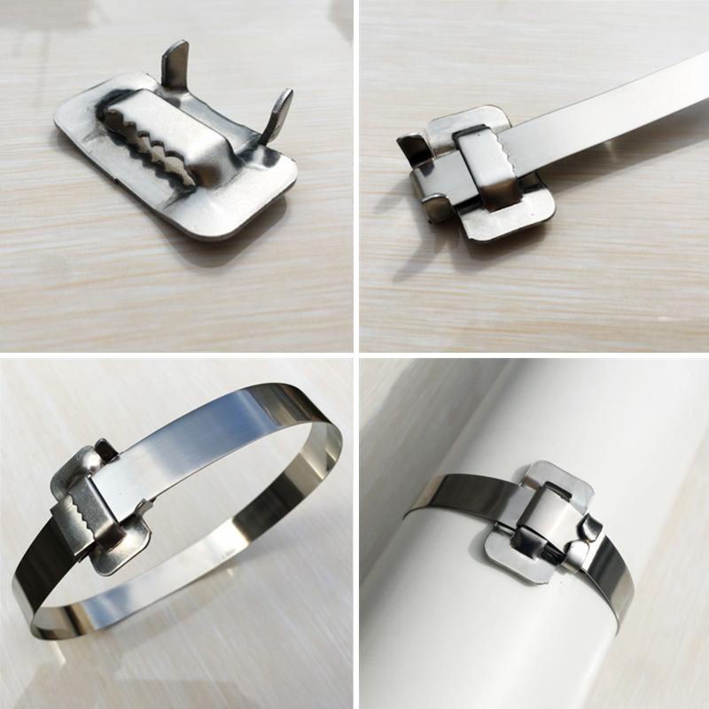 100% Real 304 Stainless Steel Cable Tie Banding Strap Buckles Zip Tie ...