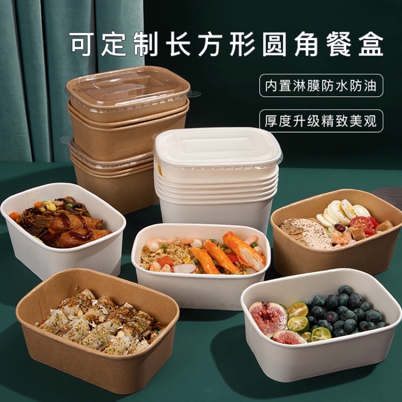 10pcs Disposable Meal Box with PP Lid Food Packaging Takeout Box ...
