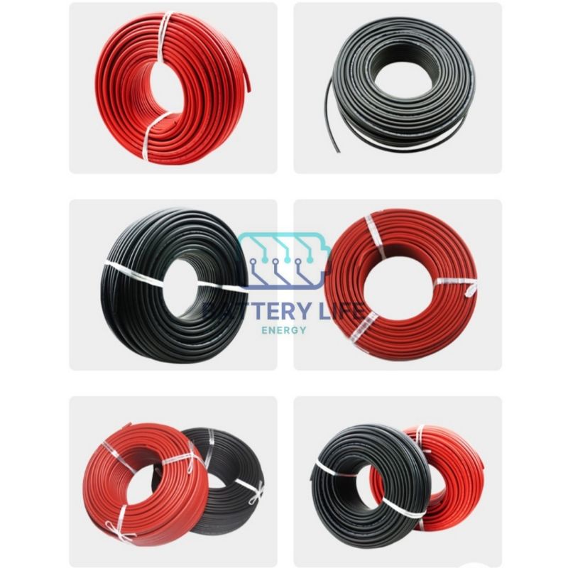 1METER Silicone Wire Solar PV Cable 4mm 6mm DC connetor / DUAL CORE ...