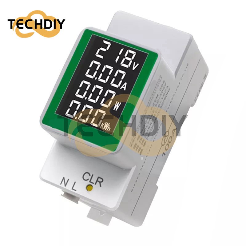 White AC Digital Display Meter Multi-Function Rail Meter Voltage And ...