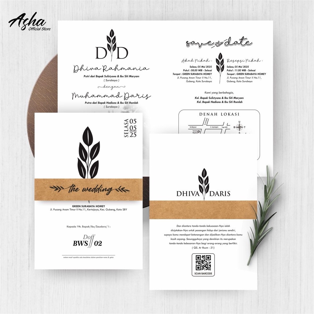 Doff BWS AESTHETIC BELT WEDDING INVITATIONS - UNIQUE AESTHETIC WEDDING ...