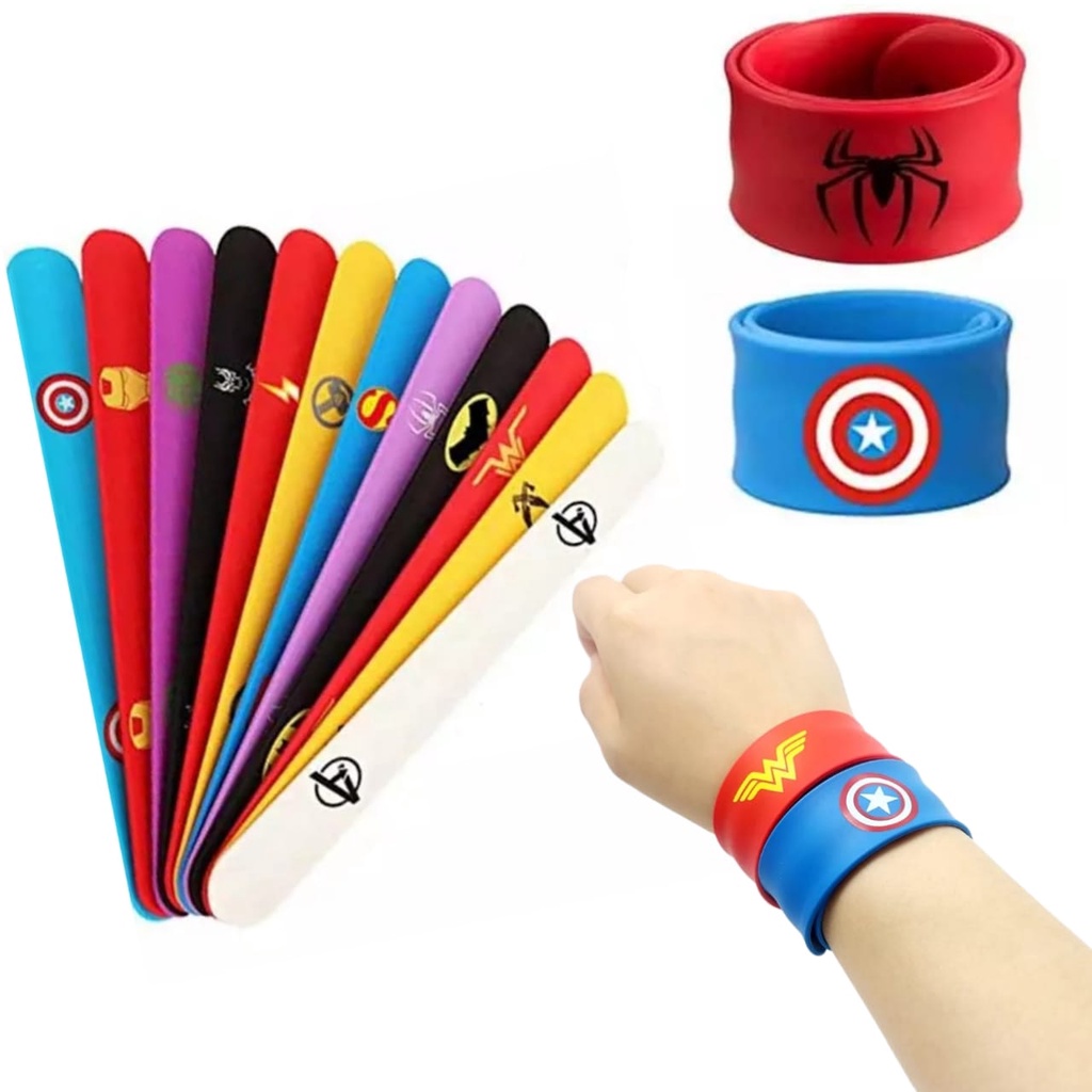 Cartoon Bracelet Spiderman Hulk Capitan America Anime Figure Wristand ...