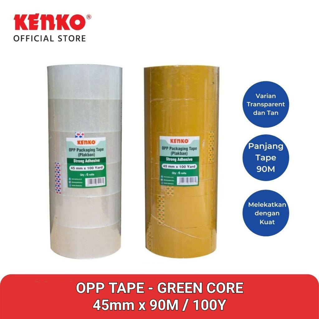 1 SLOP / 6 PCS Opp Plaque Tape KENKO Adhesive Duct Tape 45 mm x 100 y ...