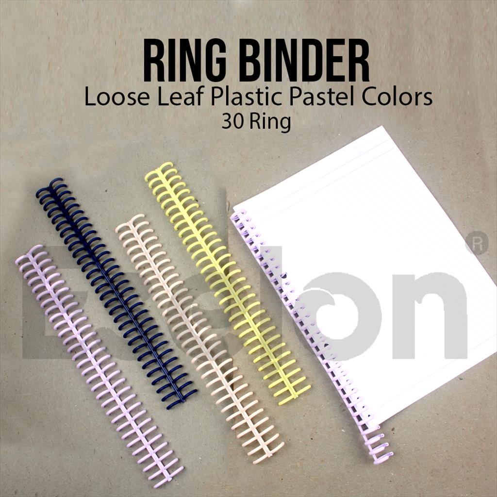 Pastel Plastic Ring Binder 30 Holes / Loose Leaf Spiral Ring Binder ...