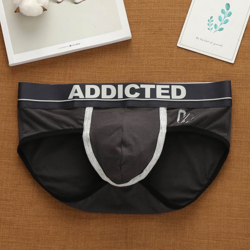 Addicted Men Plain Cotton High Fork Briefs Man Underwear Boy Underpants ...