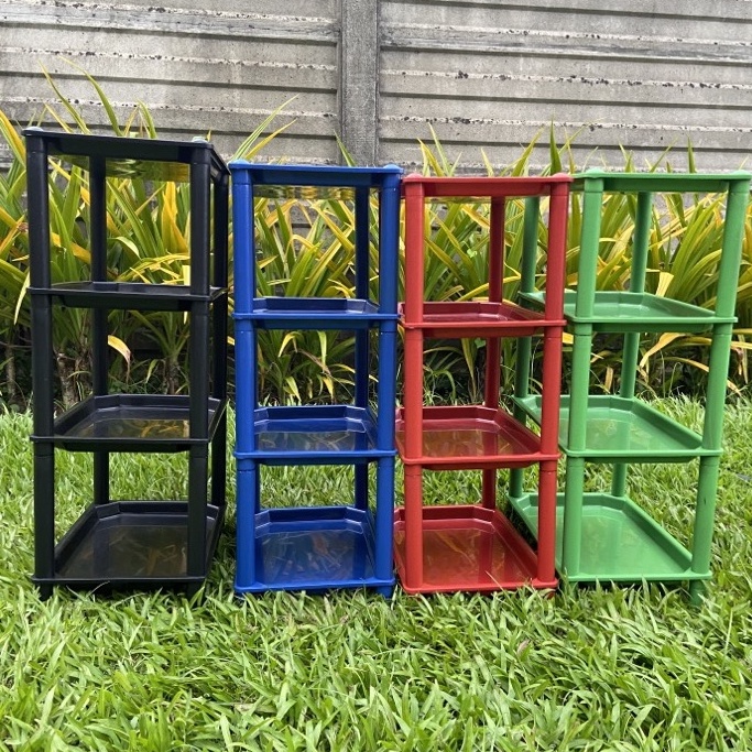 FAMILIFE 4-Layer Colored Plastic Racks/Kitchen and Bathroom Space-saver ...
