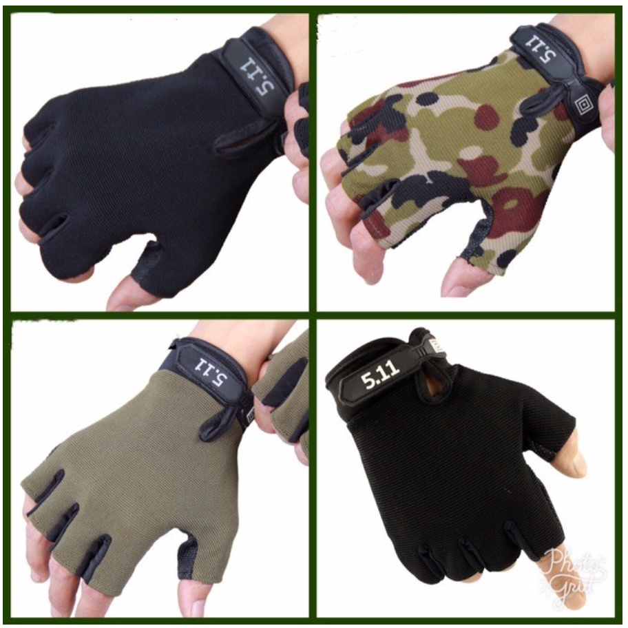 Motorcycle Riding Glove Tactical 5.11 Half-Finger Gloves Anti-Skip Half ...