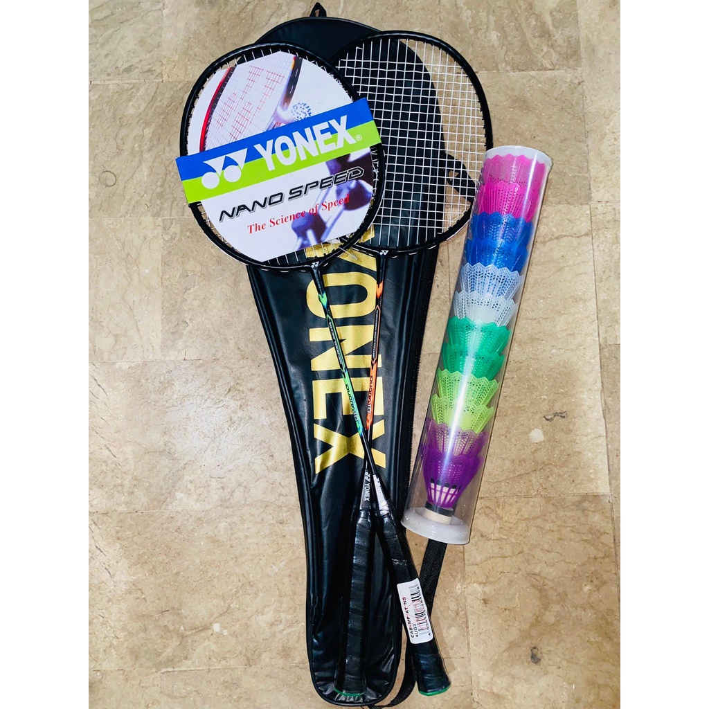 Yonex Double Badminton Racket 1 Pair ( ramdom colours )With Free ...