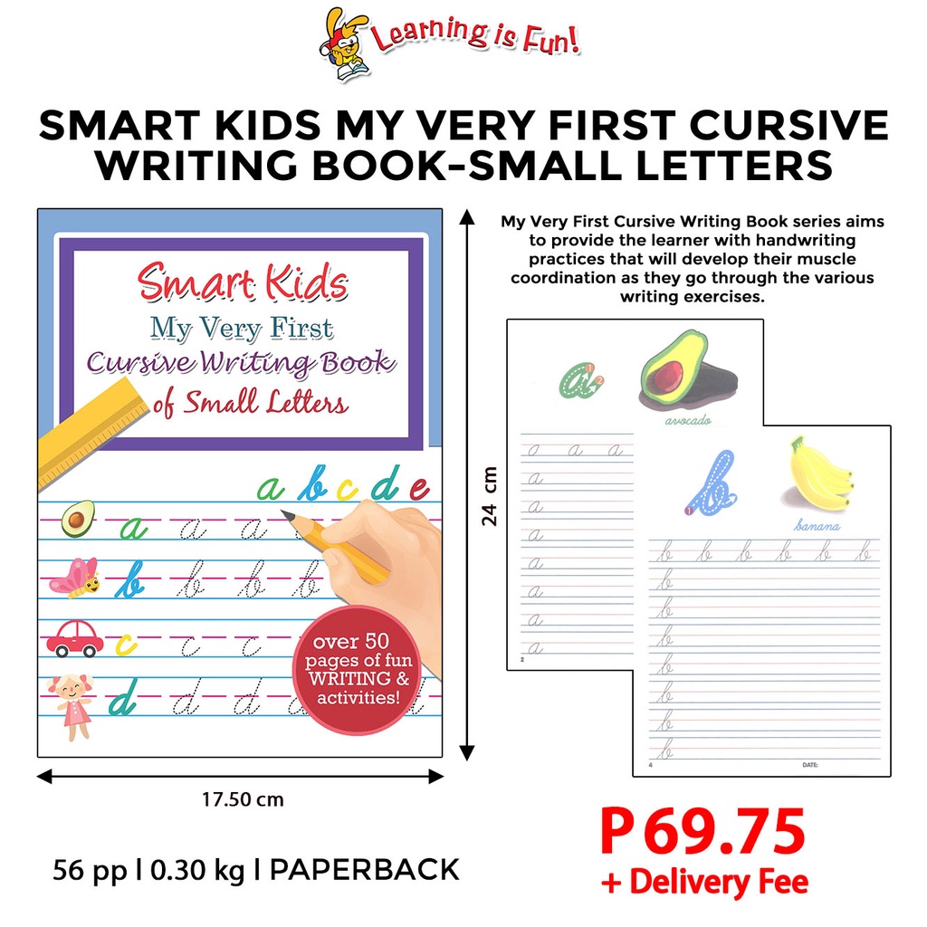 SMART KIDS MY VERY FIRST CURSIVE WRITING - SMALL LETTERS | Shopee ...